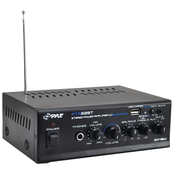 Pyle Pro 40-watt X 2 Mini Blue Series Bluetooth Stereo Power Amp – osescom