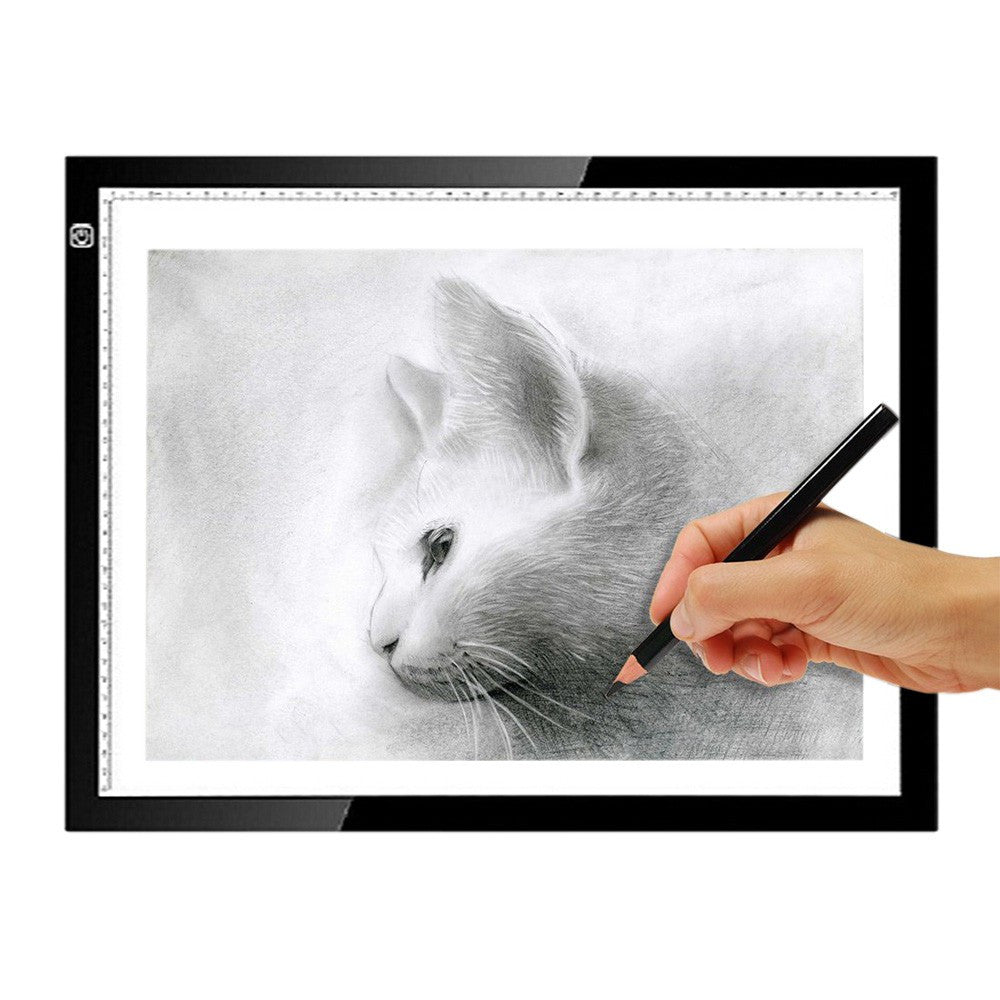 LED Light Drawing Table USB Pad A4 Copy Board Adjustable Brightness Co ...
